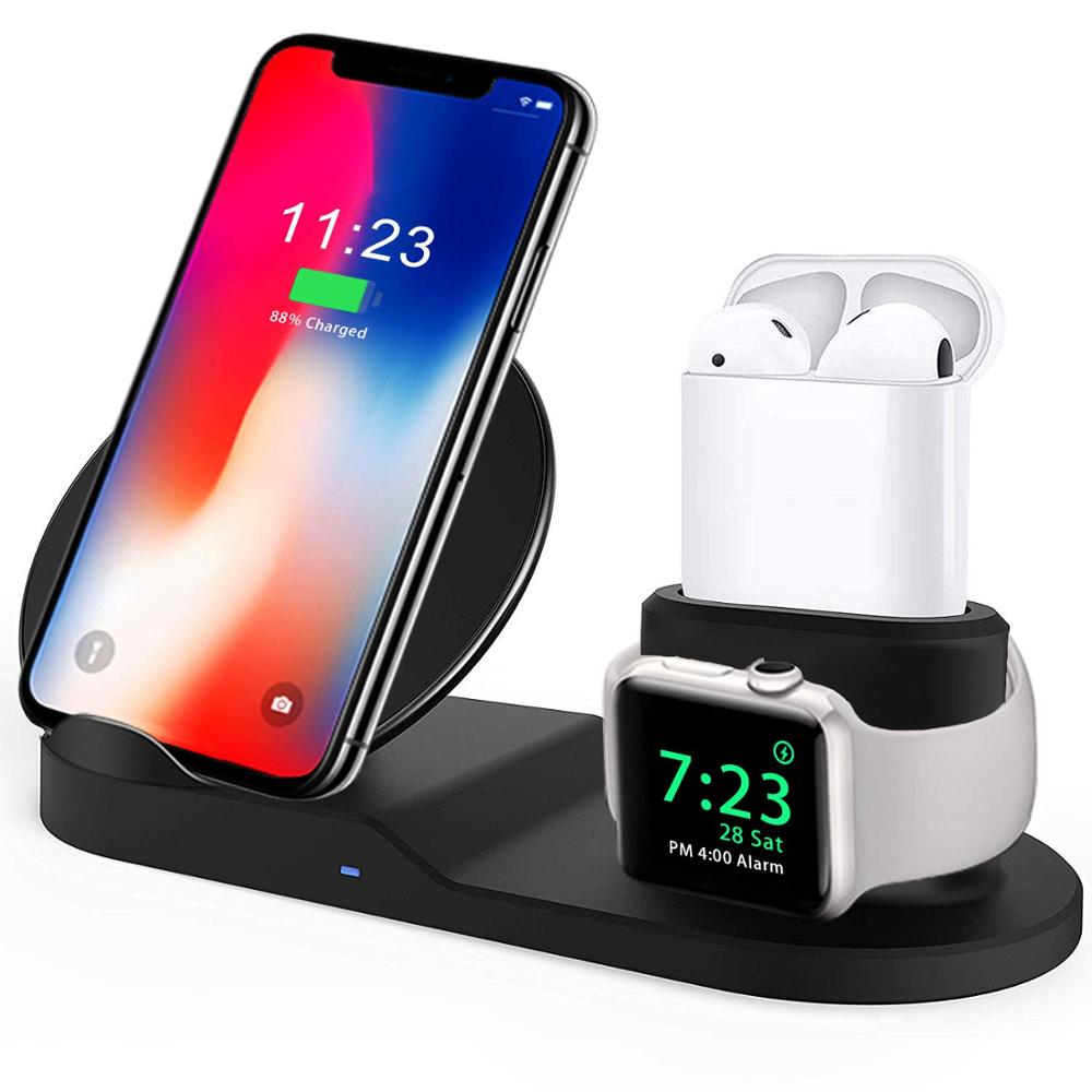 Vibrant 3 in 1 Wireless Phone Charger Desk Stand fast Charging Dock St ...